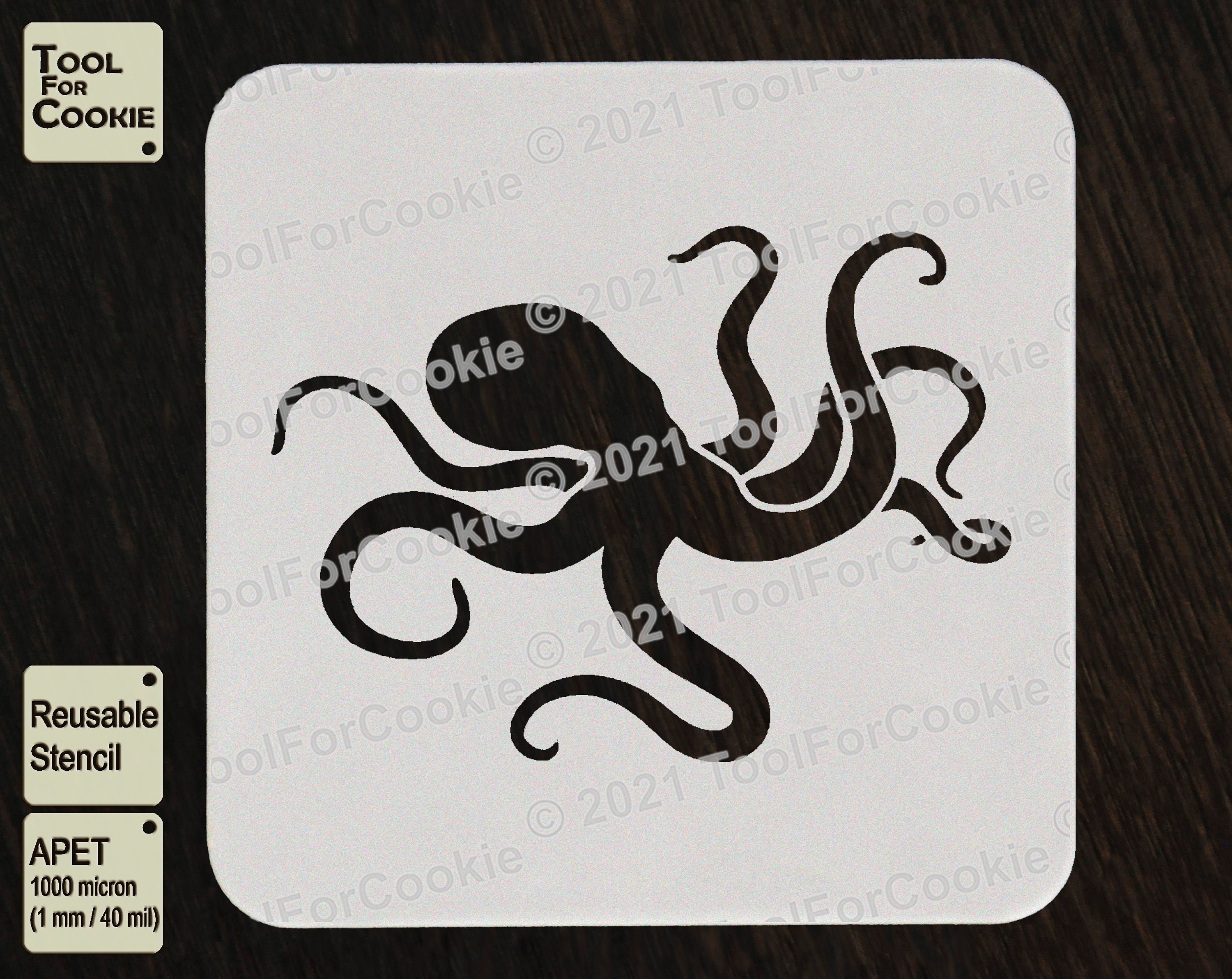 Octopus Stencil Fich Stencil Custom Stencil Any Font Any - Etsy