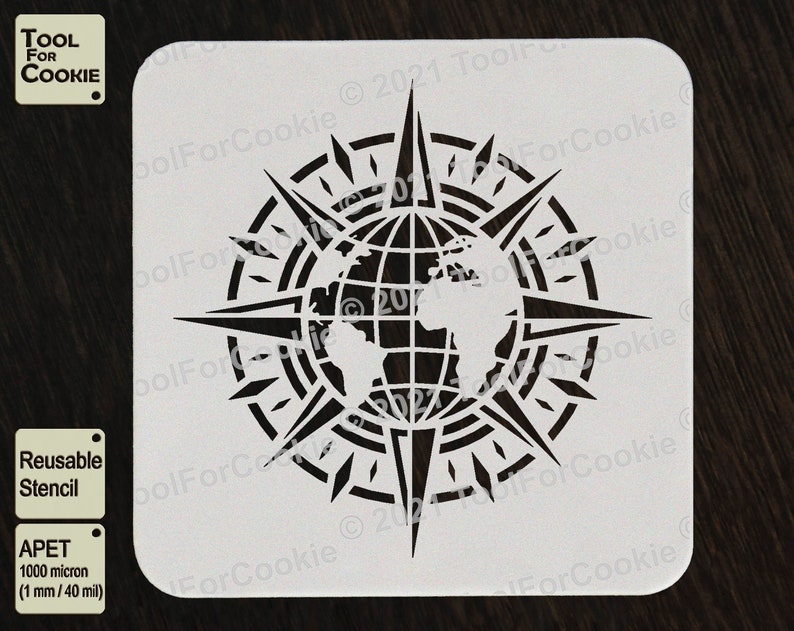 Compass Stencil | Etsy