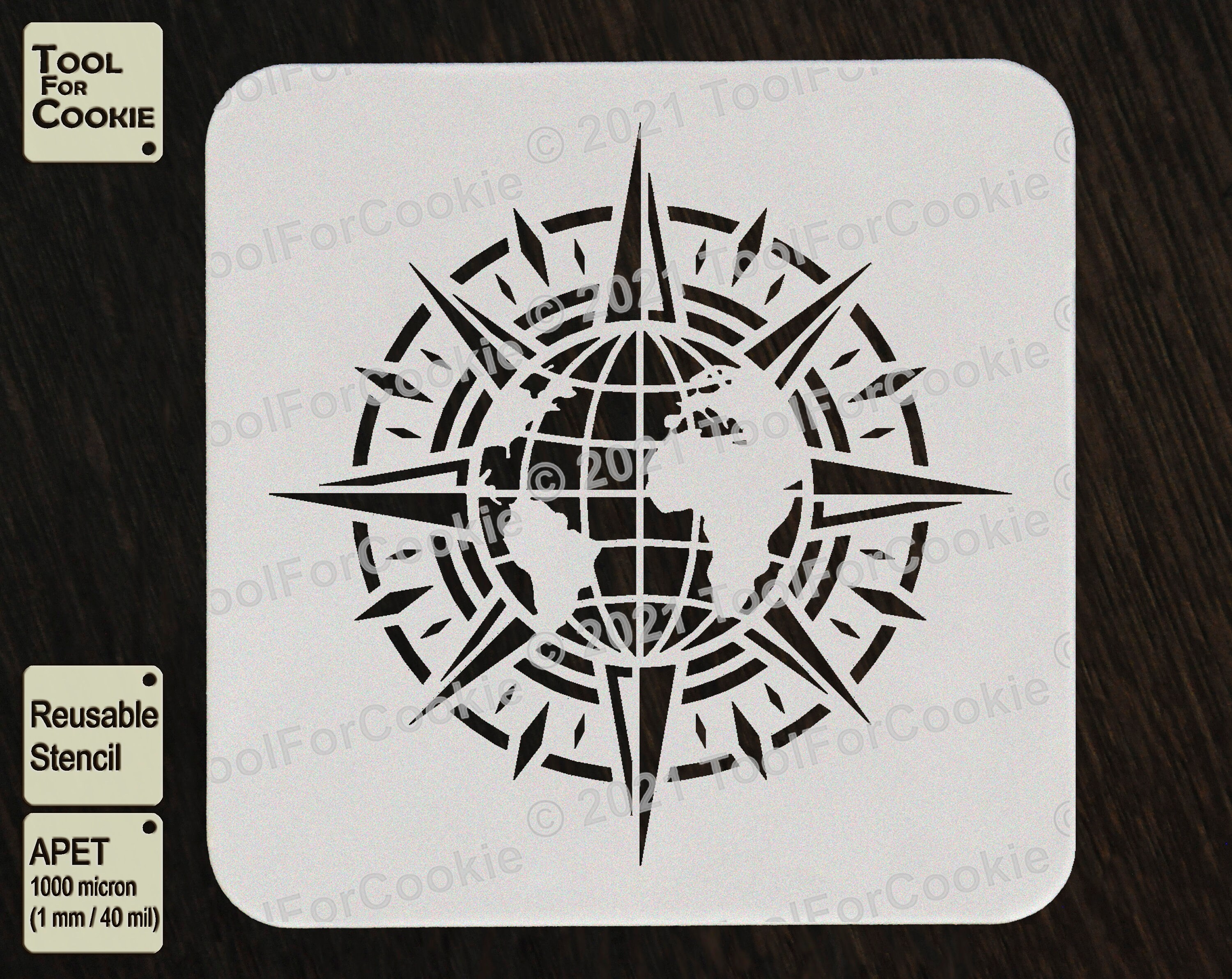 Compass Stencil | Etsy