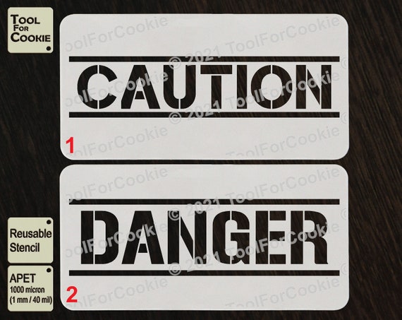 Caution Stencil Danger Stencil - Etsy