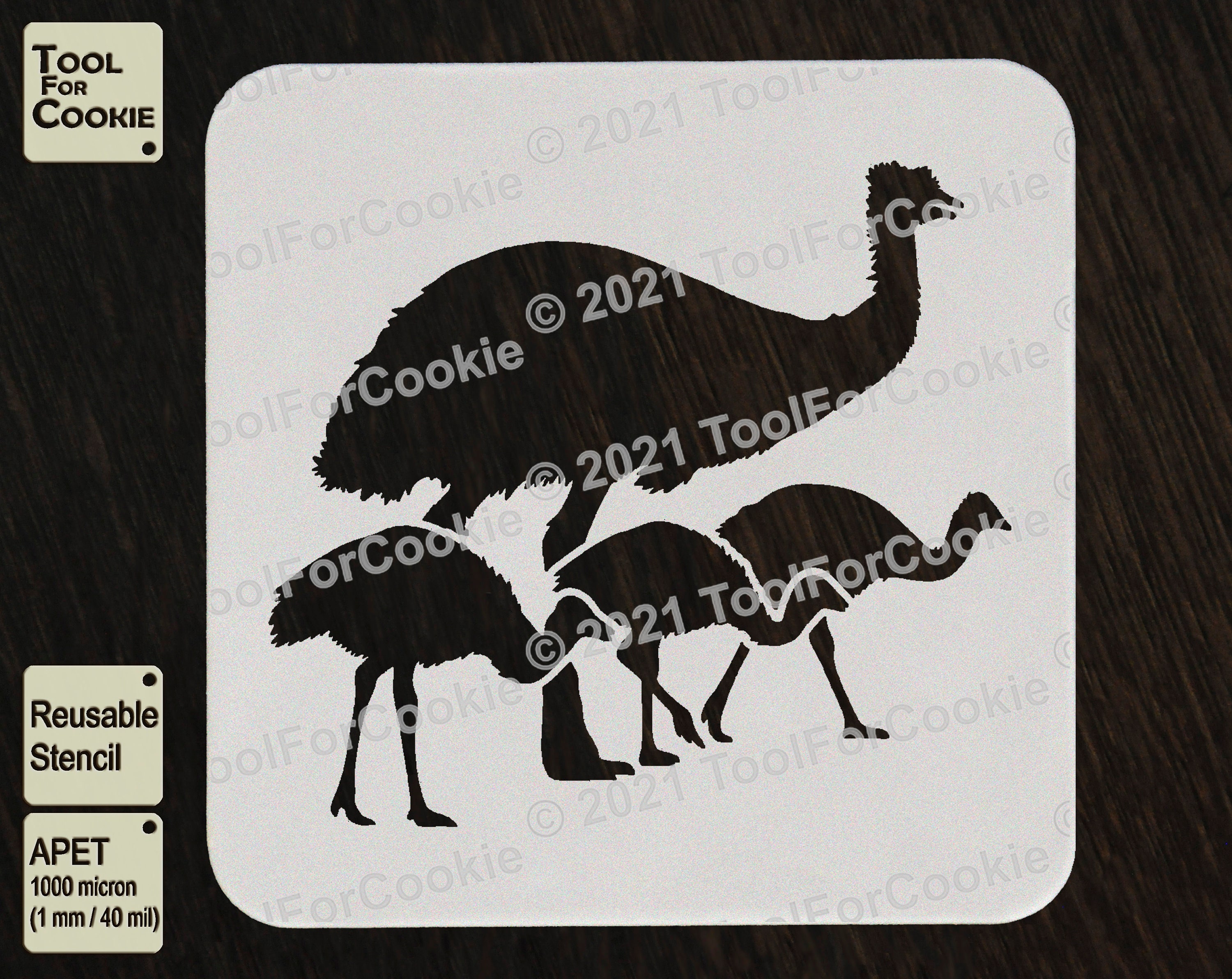 Ostrich Emu Stencil | Etsy