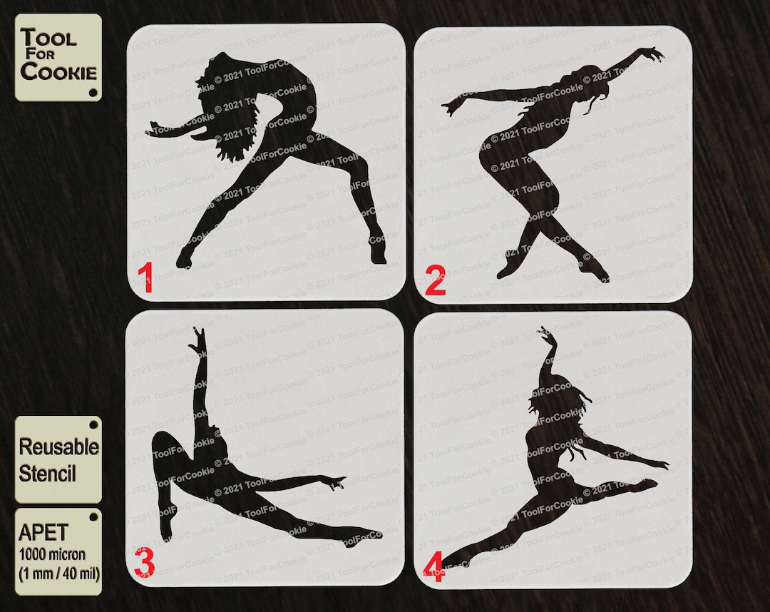 Dancing Girl Stencil, Custom Stencil, Any Font, Any Design, Any Size ...