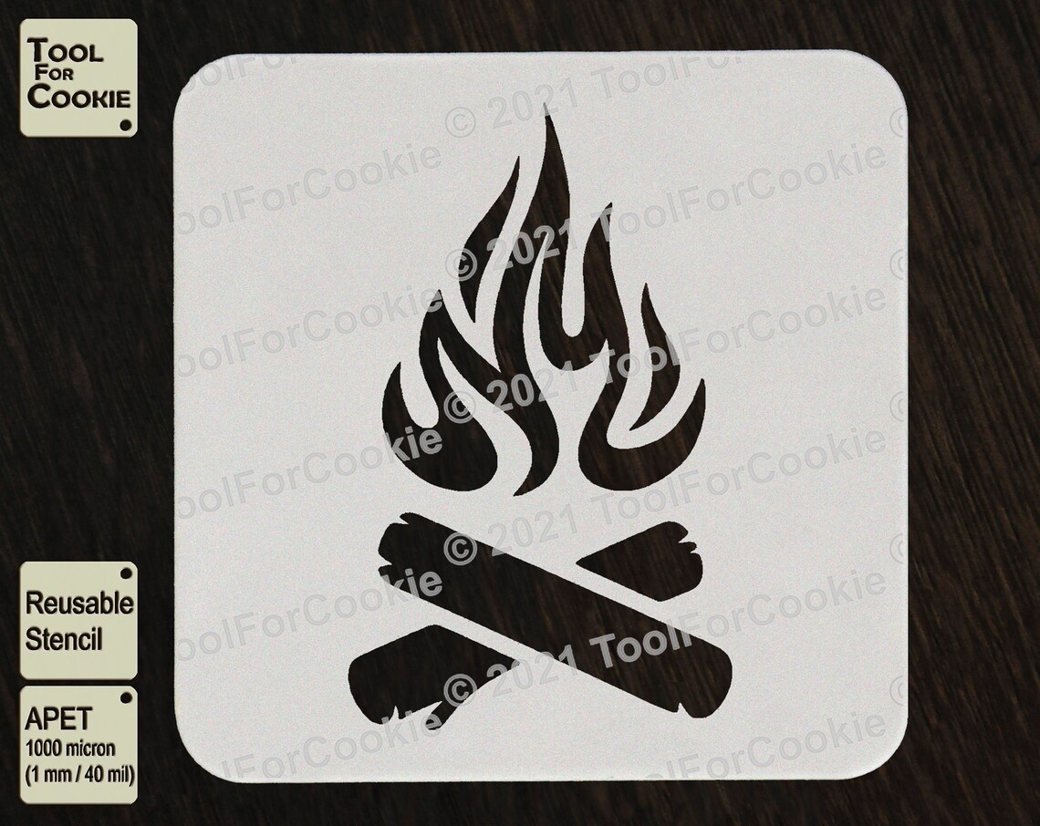 Bonfire Stencil Camp Fire Stencil - Etsy UK