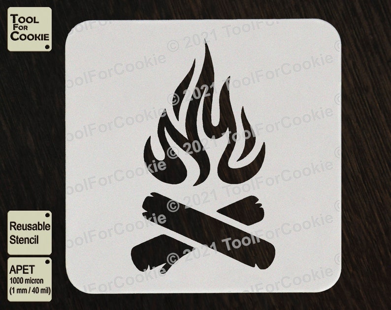 Bonfire Stencil Camp Fire Stencil - Etsy