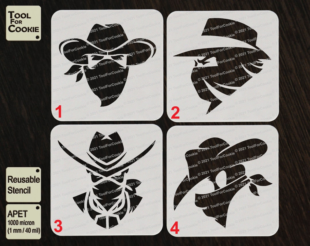 Cowboy Bandit Stencil - Etsy