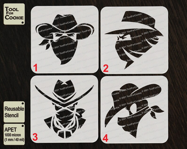 Cowboy Bandit Stencil | Etsy