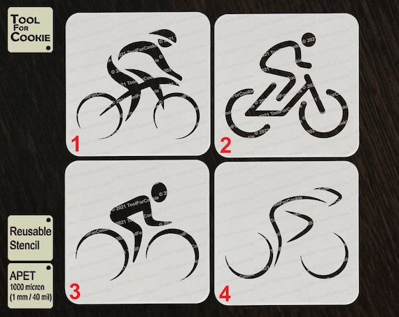 Cyclist Stencil Bike Stencil - Etsy