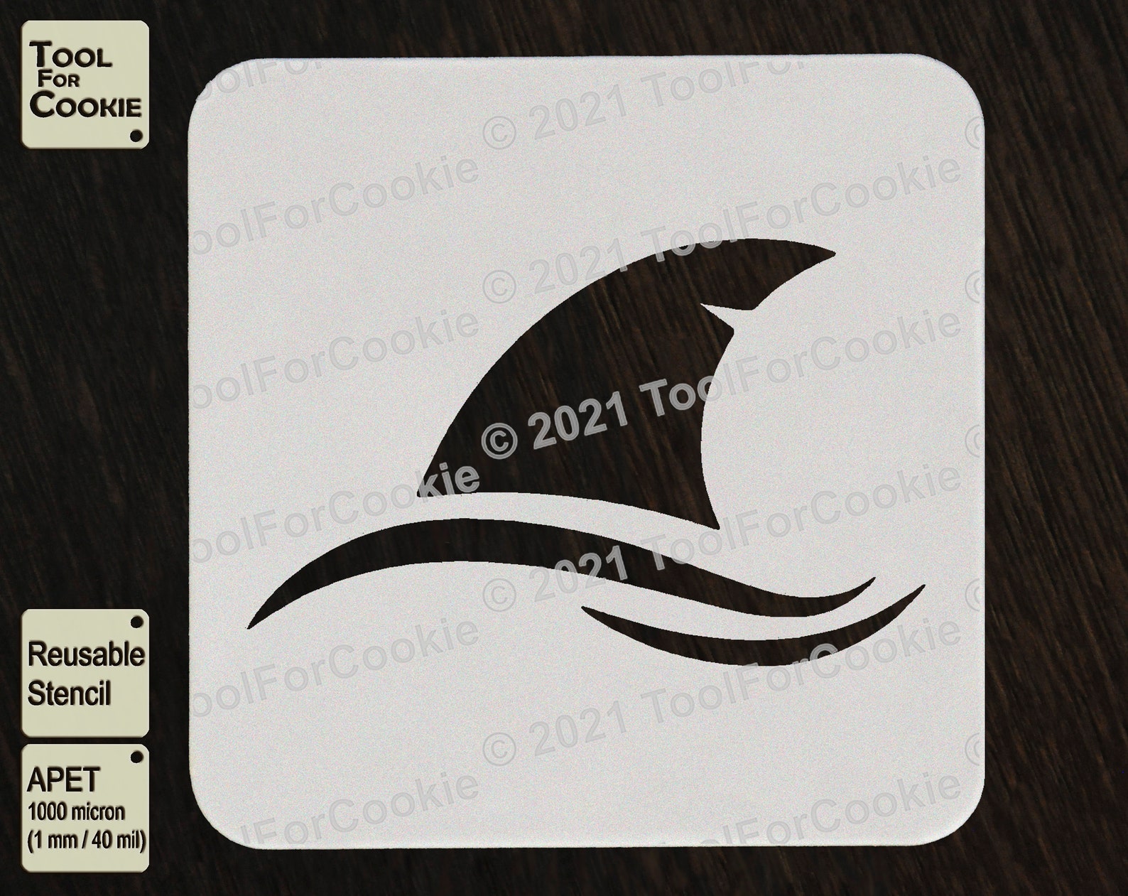 Shark Fin Stencil - Etsy