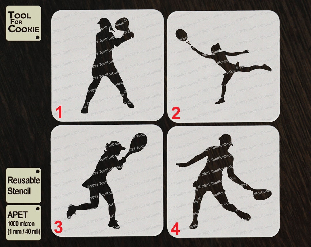 Tennis Player Stencil - Etsy