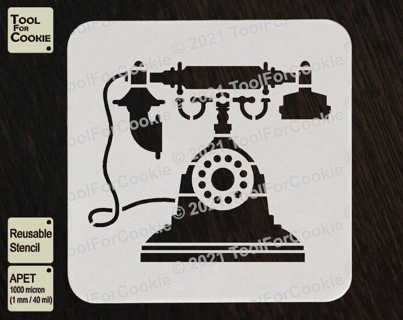 Retro Phone Stencil | Etsy