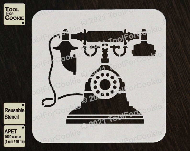 Retro Phone Stencil - Etsy