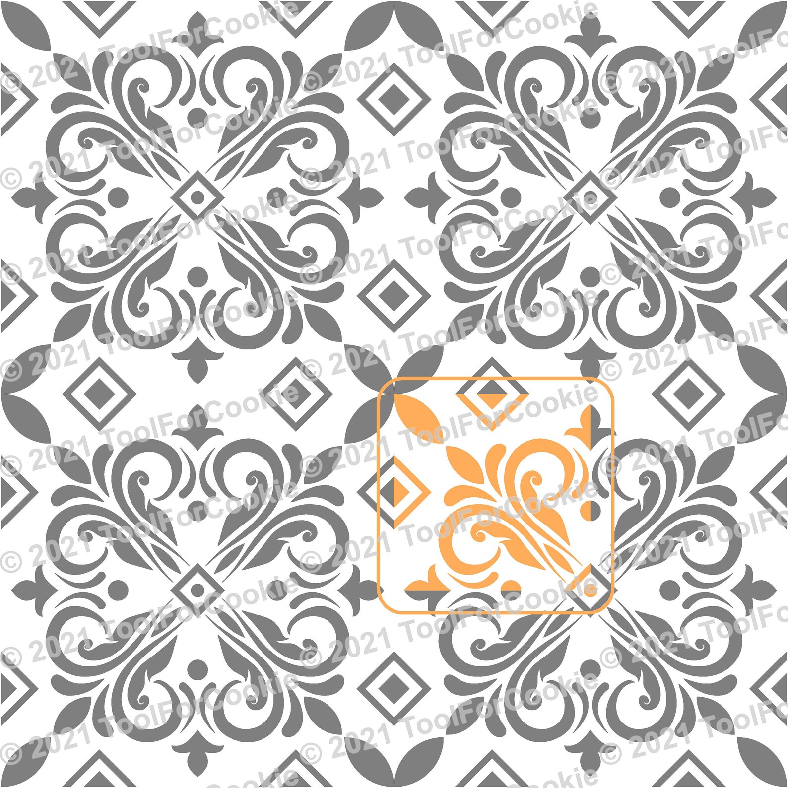 Damask Pattern Stencil - Etsy