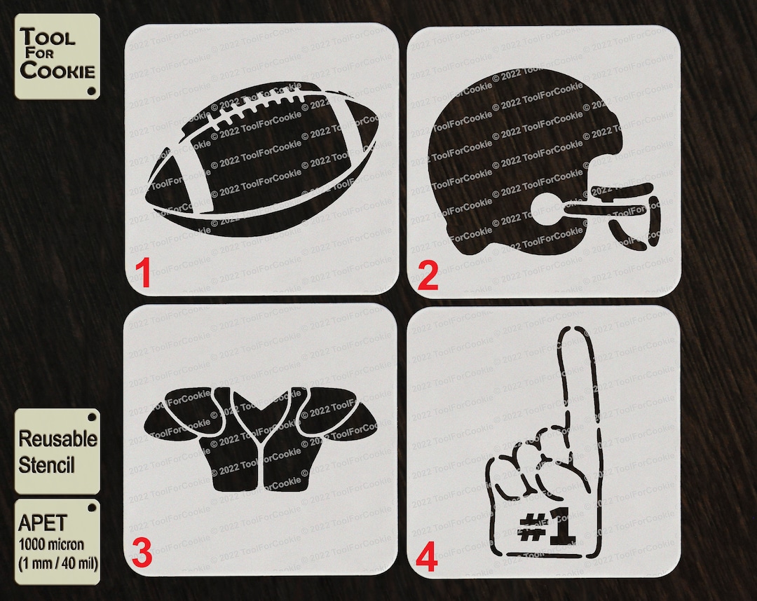 American Football Symbols Stencil - Etsy