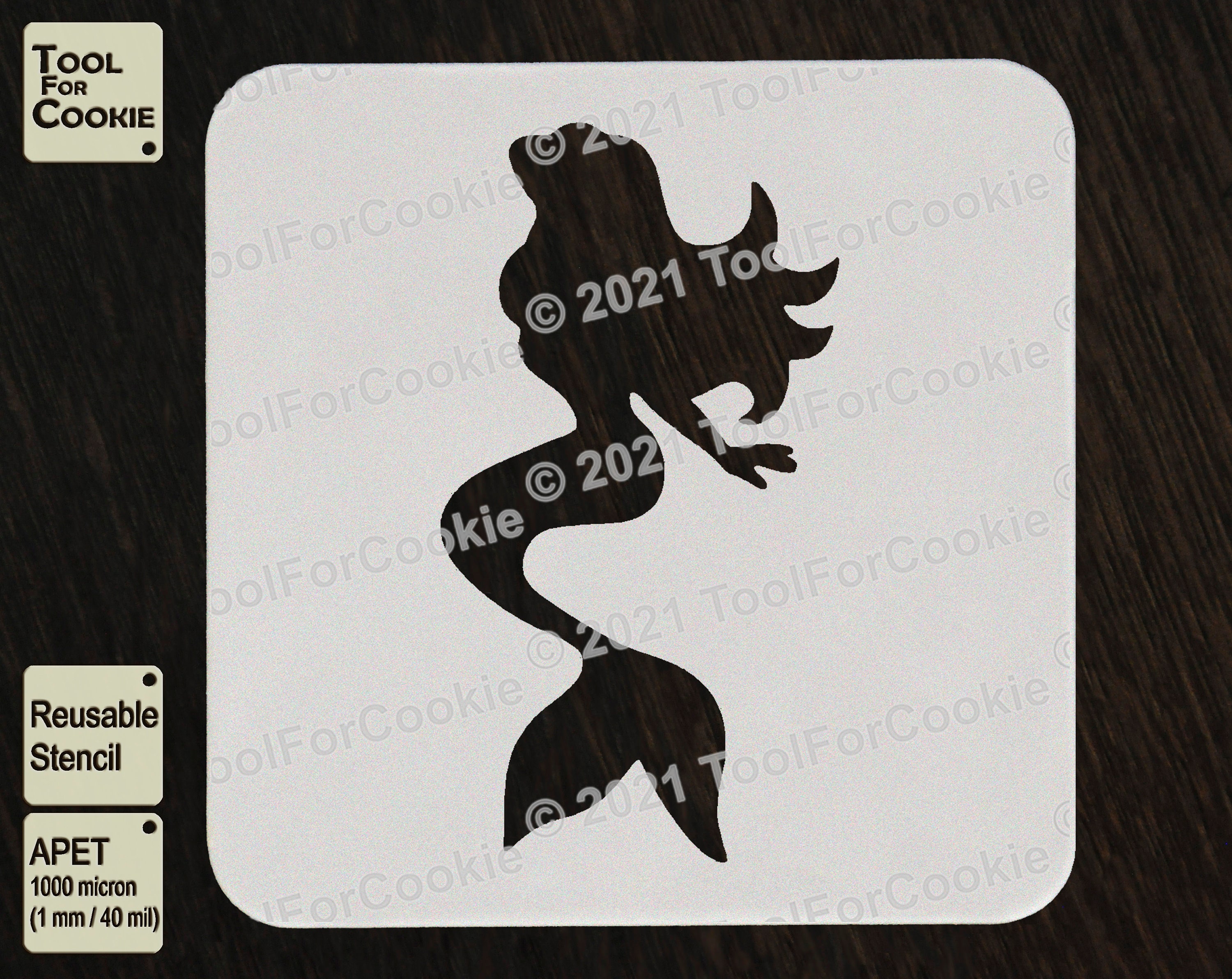 Mermaid Stencil Mermaid Template | Etsy