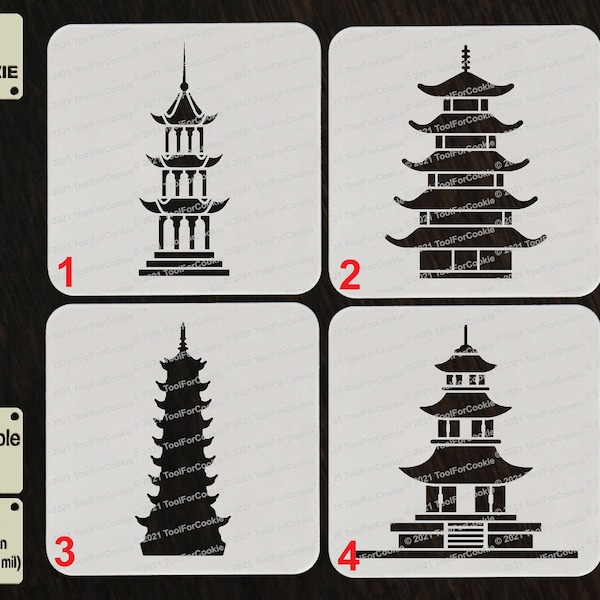 Pagoda Stencil - Etsy