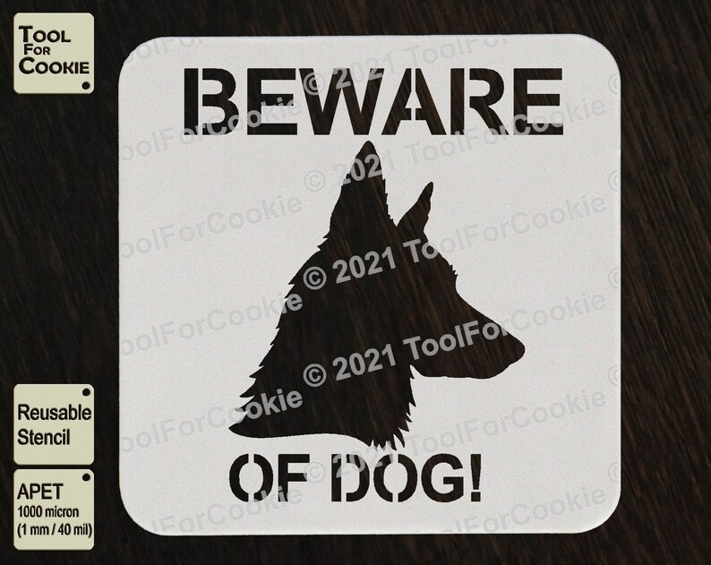 Beware of Dog Stencil - Etsy