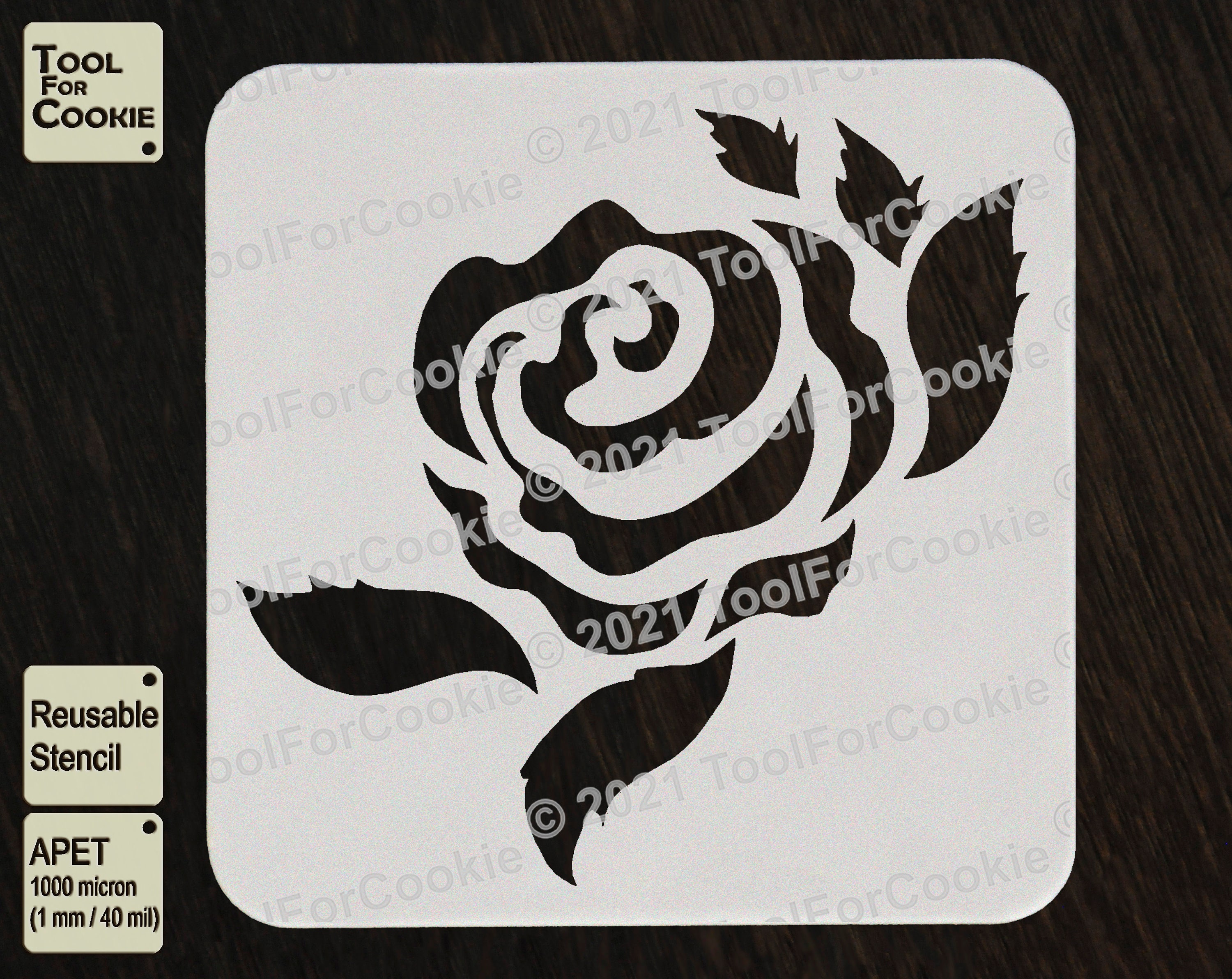 Rose Flower Stencil Rose Floral Pattern Custom Stencil Any | Etsy