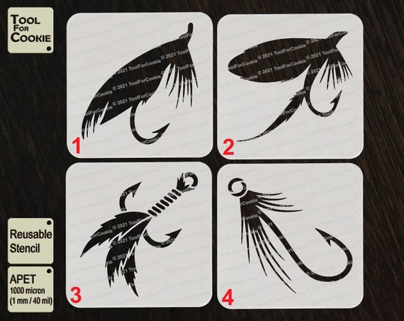 Fishhook Stencil - Etsy