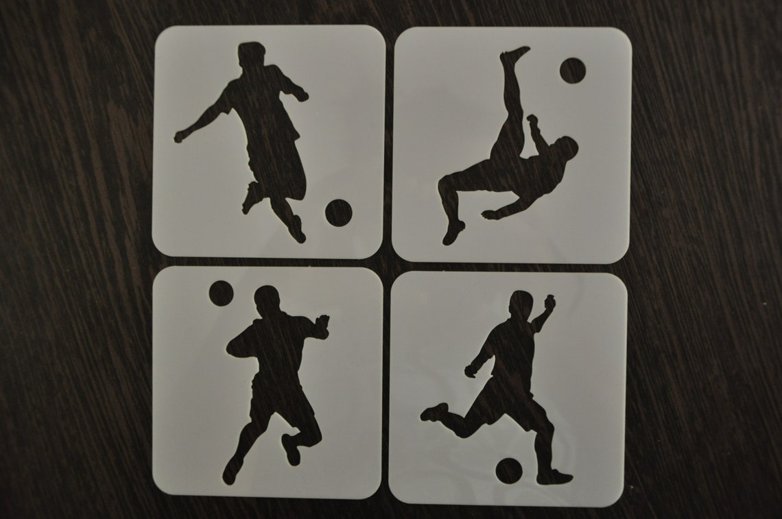 Soccer Player Stencil Football Stencil Custom Stencil Any - Etsy