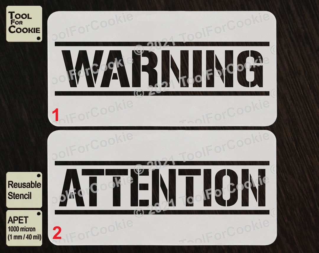 Warning Stencil, Attention Stencil - Etsy