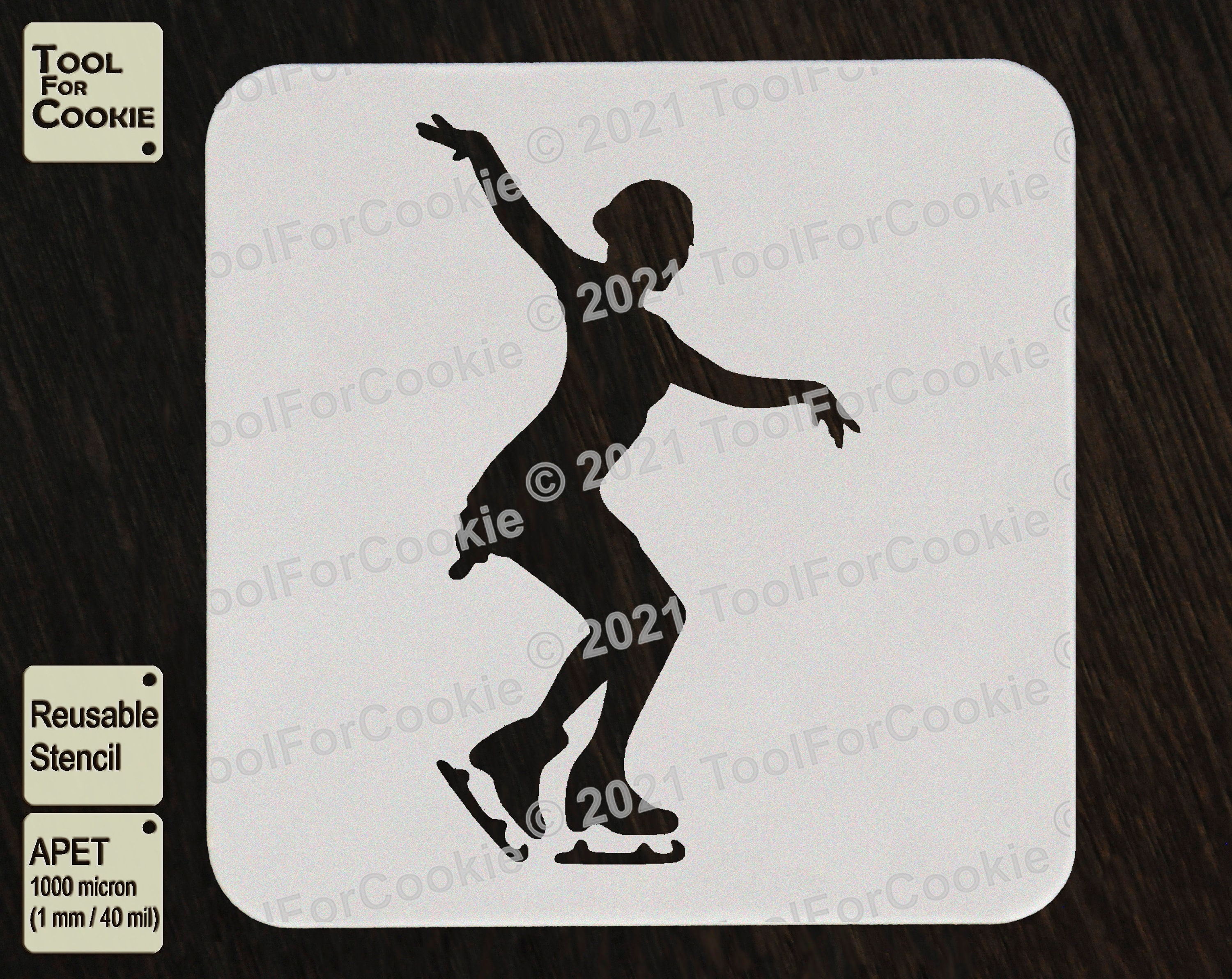 Skater Stencil Figure Skating Stencil | Etsy