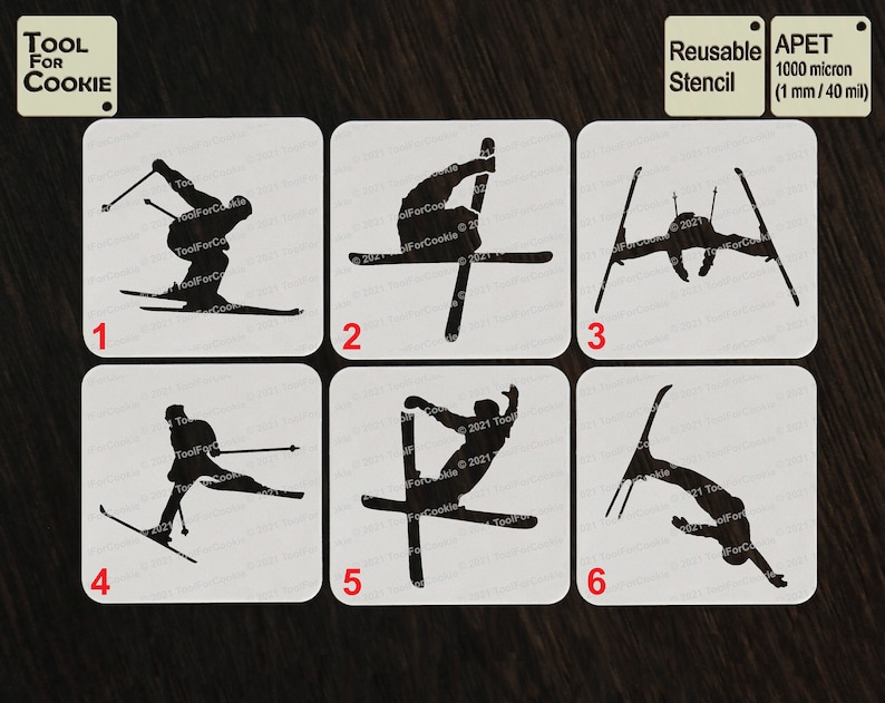 Freestyle Skiing Stencil - Etsy