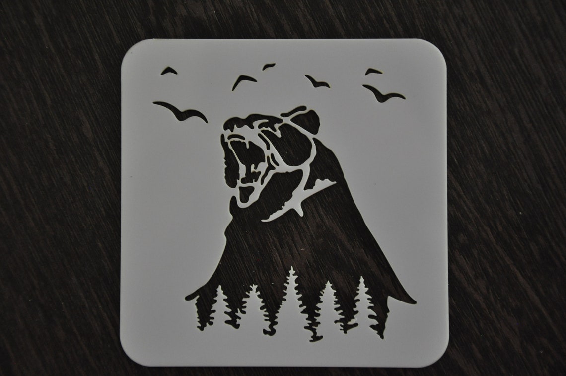 Forest Bear Stencil, Bear Stencil, Custom Stencil, Any Font, Any Design ...