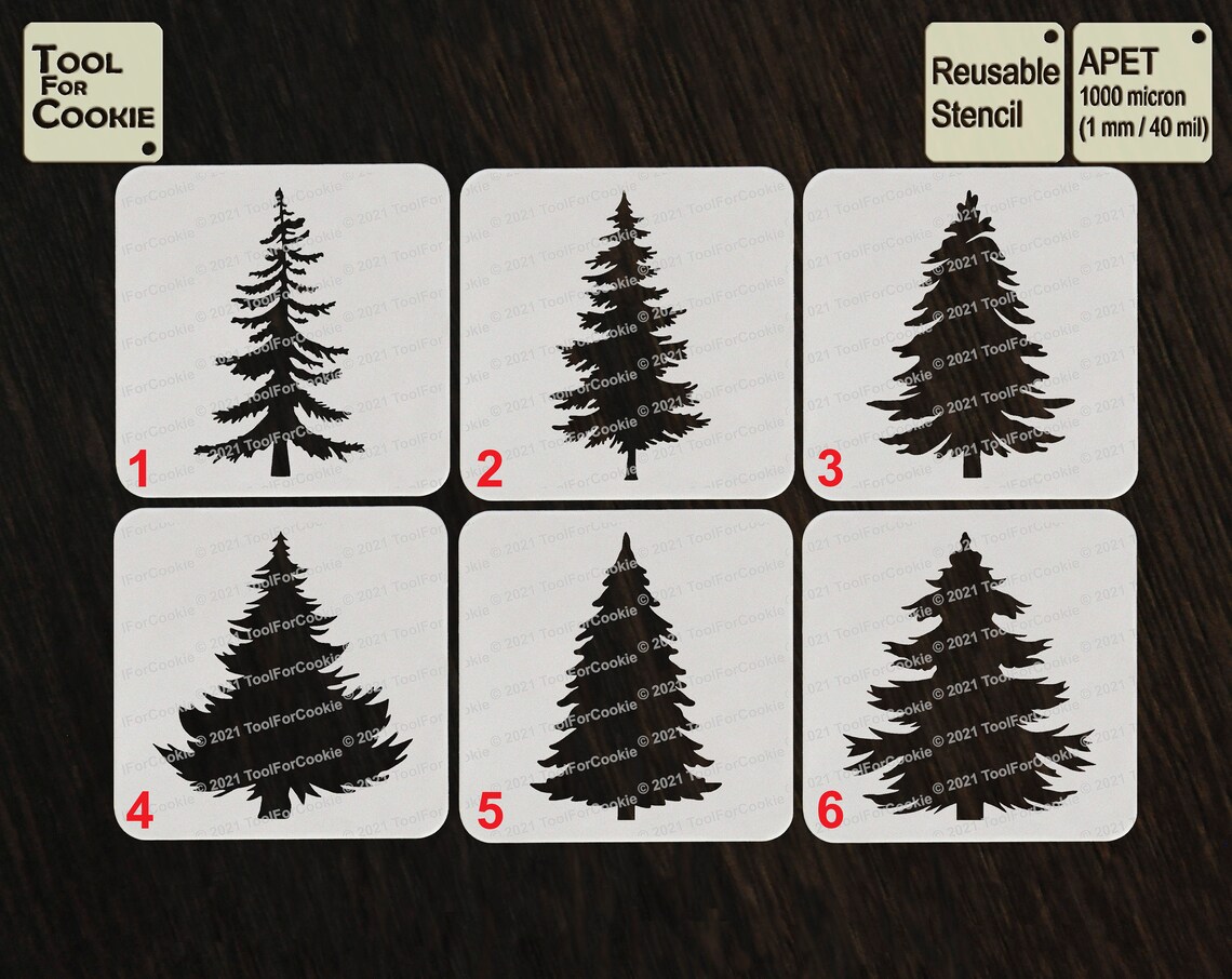 Christmas Tree Stencil Spruce Stencil - Etsy