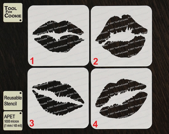 Lips Kiss Stencil | Etsy