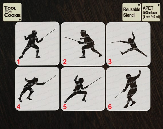 Fencing Stencil Swordplay Stencil Singlestick Stencil - Etsy