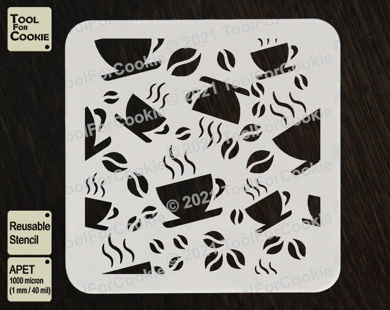 Coffee Beans Stencil - Etsy