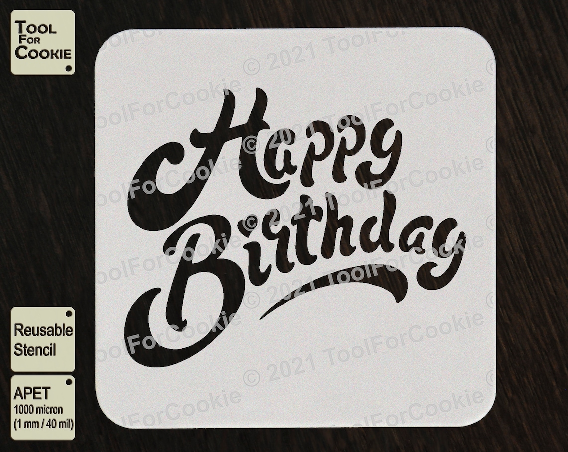Happy Birthday Stencil - Etsy