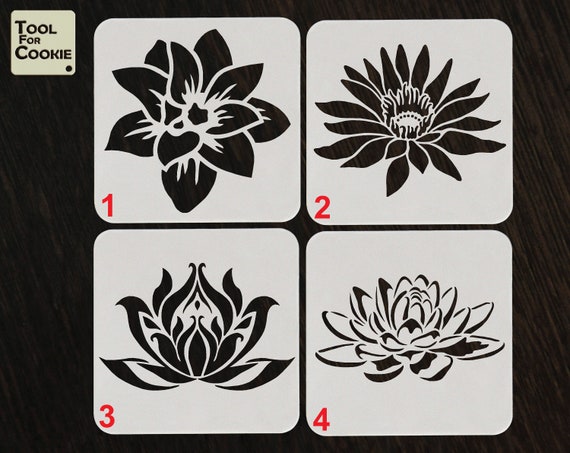 Lotus Flower Stencil Custom Stencil Flower stencil | Etsy