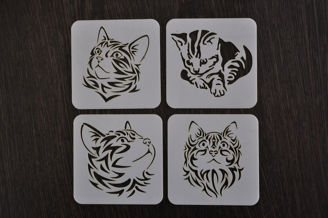 Cat Stencil Cats Stencil Custom Stencil Any Font Any - Etsy