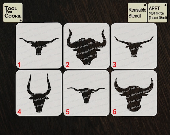 Bull Head Stencil | Etsy