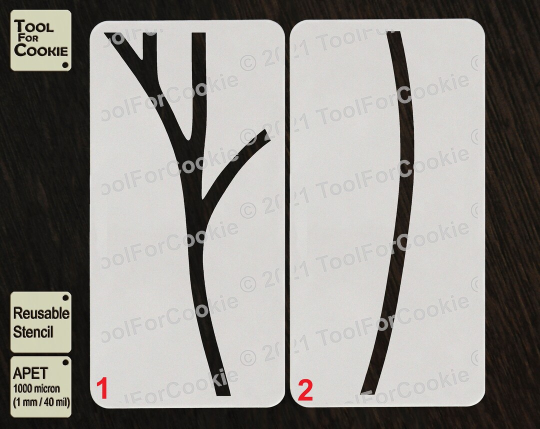 Stem Branch Stencil, Plants Stencil, Custom Stencil, Any Font, Any ...