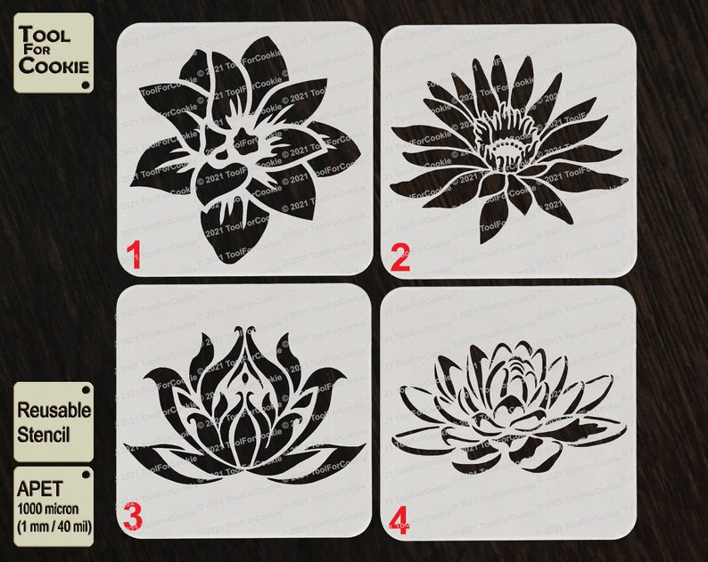 Lotus Flower Stencil, Custom Stencil, Flower Stencil - Etsy