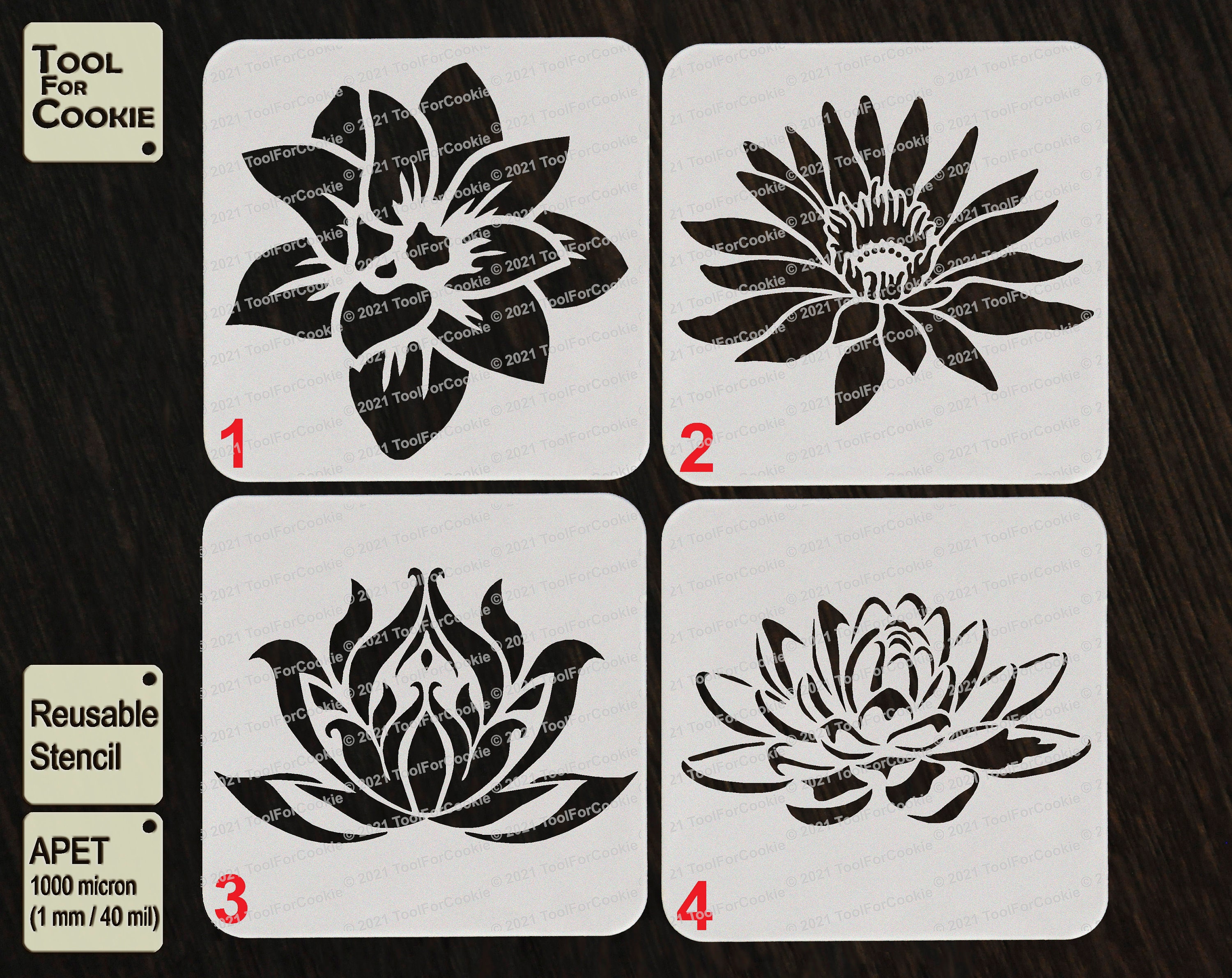 Lotus Flower Stencil Custom Stencil Flower Stencil - Etsy