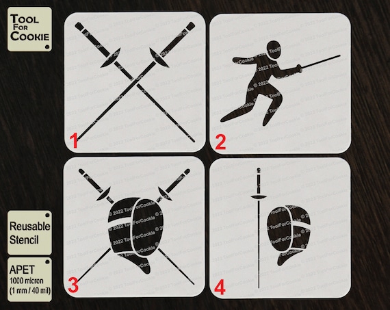 Fencing Stencil Fencing Symbols Stencil - Etsy Australia