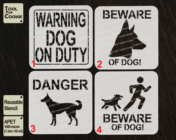 Beware of Dog Stencil - Etsy