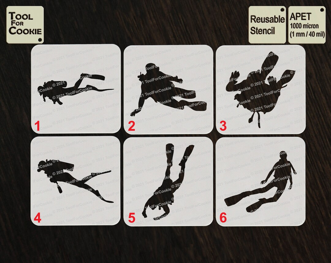 Diver Stencil, Diving Stencil - Etsy