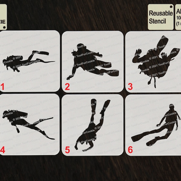 Diver Stencil - Etsy