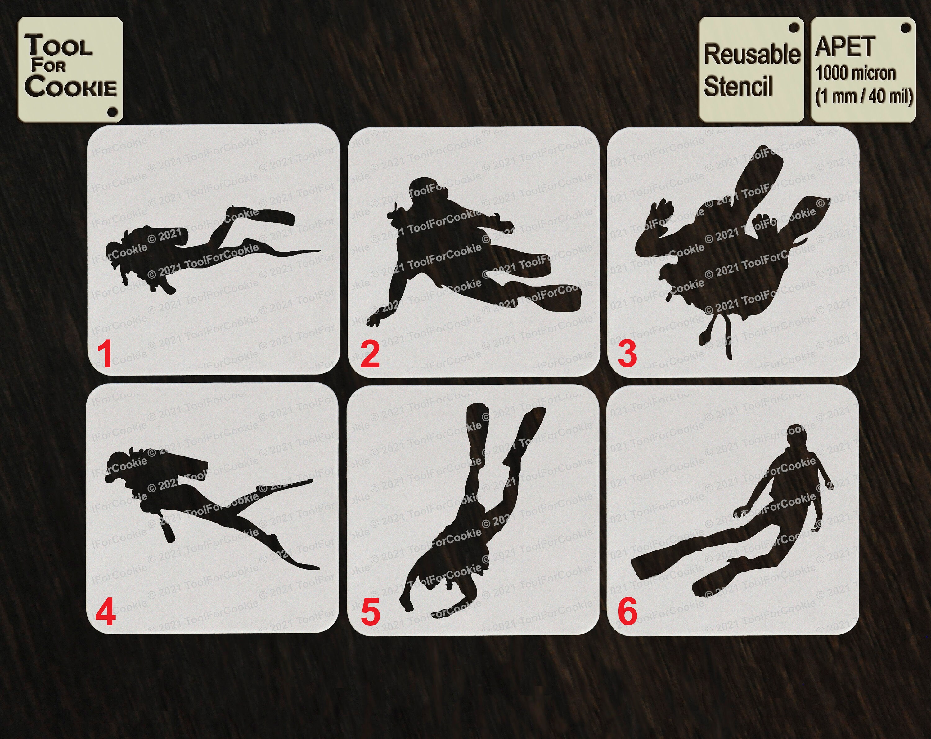 Diver Stencil Diving Stencil - Etsy