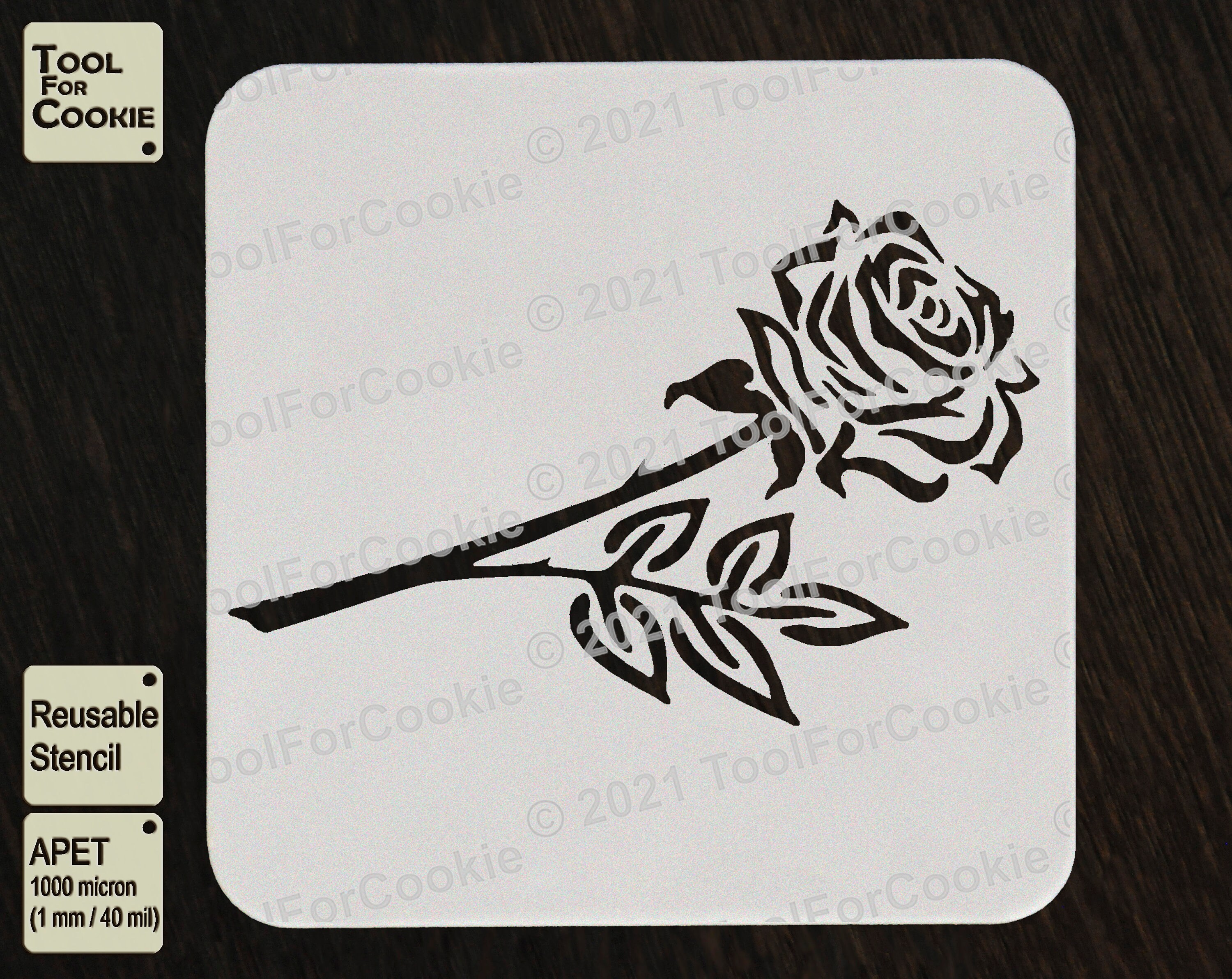 Rose Flower Stencil Rose Floral Pattern Custom Stencil Any - Etsy