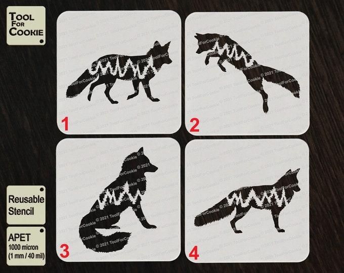 Fox Stencil Reusable Fox Stencil Art Stencil DIY Craft Stencil ...