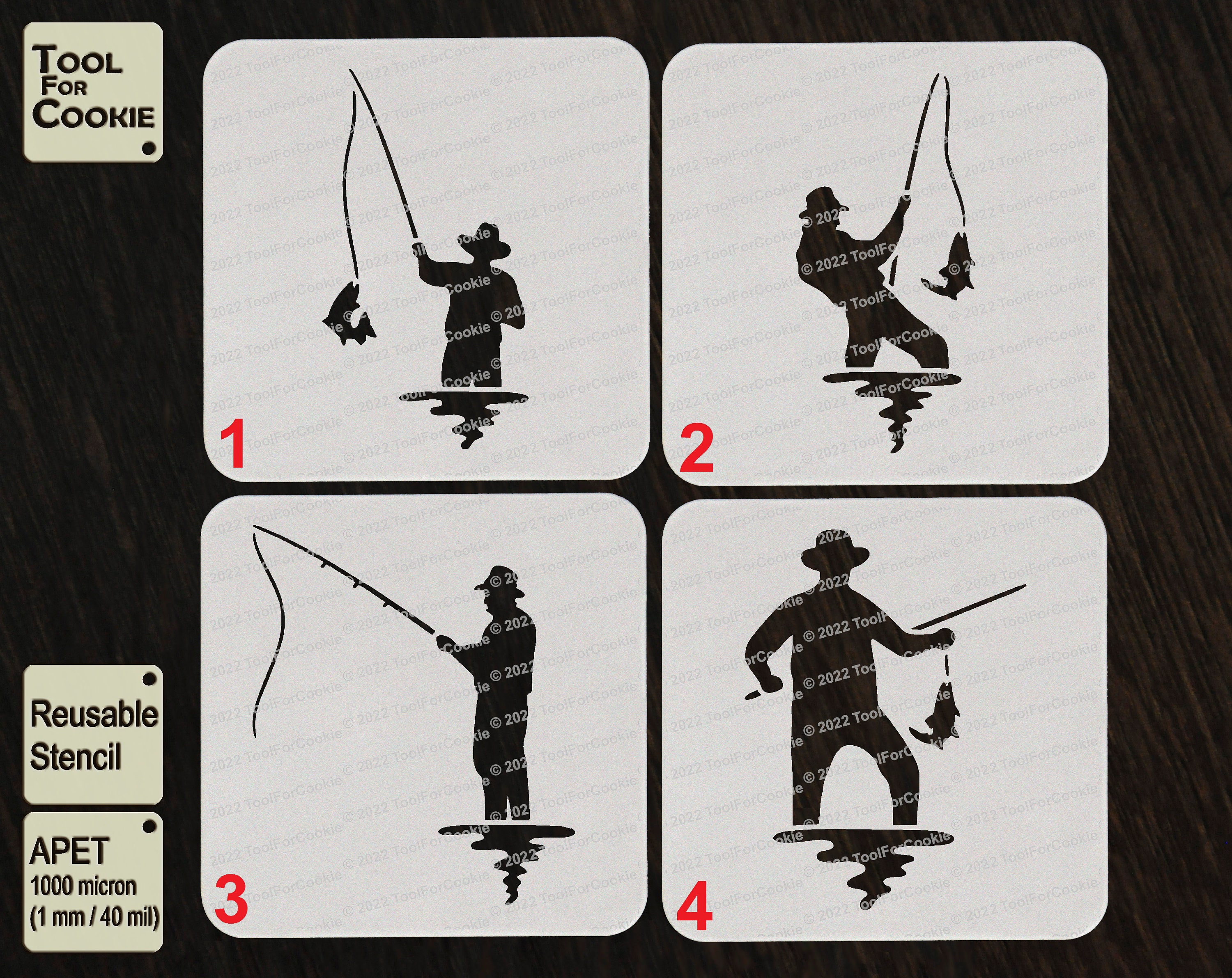 Fisherman Stencil - Etsy