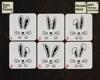 Rabbit Face Stencil - Etsy