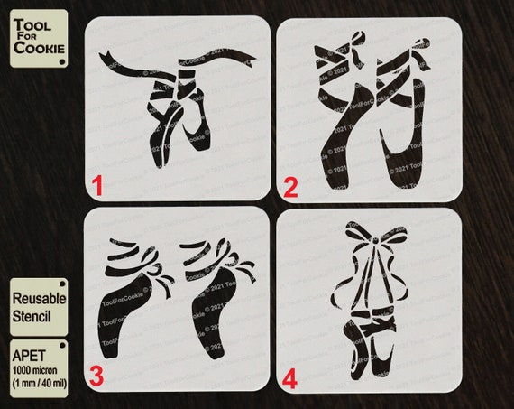 Pointe Shoes Stencil Ballerina Stencil Ballet Stencil | Etsy