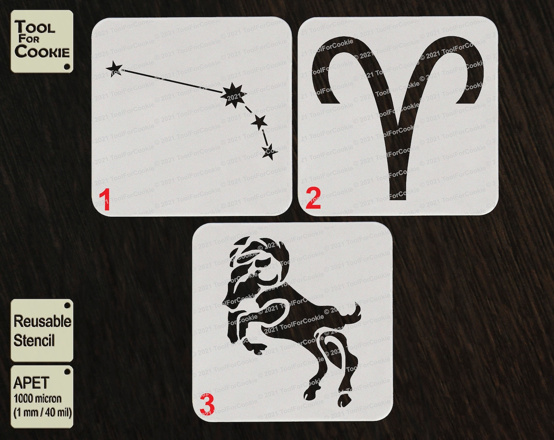 Aries Zodiac Stencil, Astrology Signs, Zodiac Sign Bundle, Astrology ...