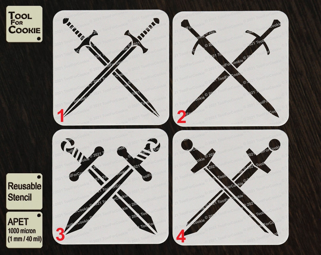 Swords Stencil - Etsy